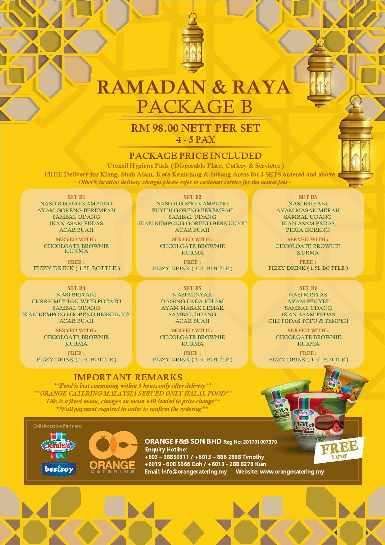 Ramadan & Raya Family Package | Orange Catering